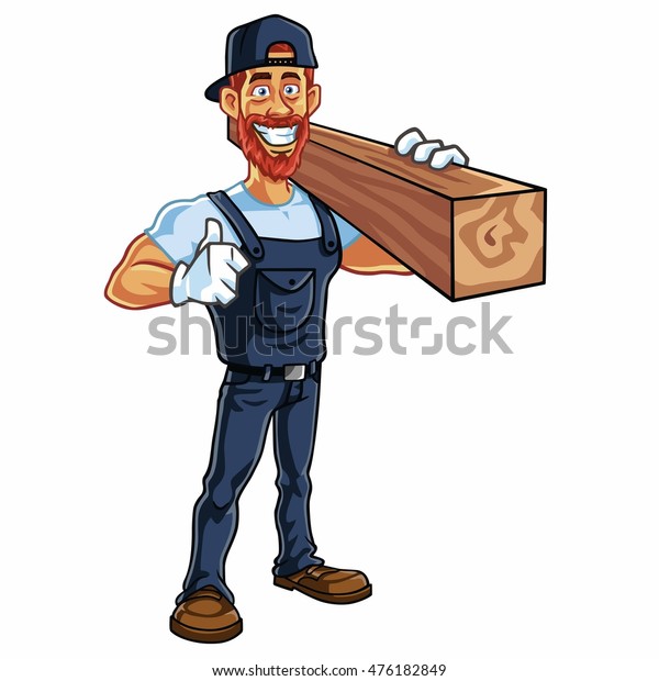 Carpenter Cartoon Mascot Vector Illustration Stock Vector (Royalty Free ...