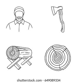 Carpenter Log On Supports Ax Cut Stock Vector (Royalty Free) 649089334