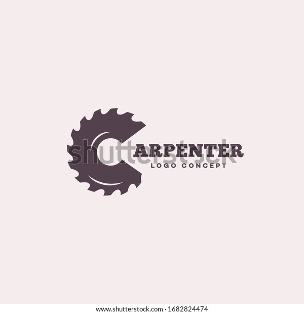 Carpenter Logo Design Template Stylized Letter Stock Vector (Royalty ...