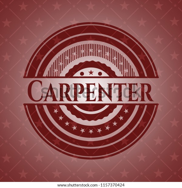 Carpenter Red Emblem Vintage Stock Vector (Royalty Free) 1157370424