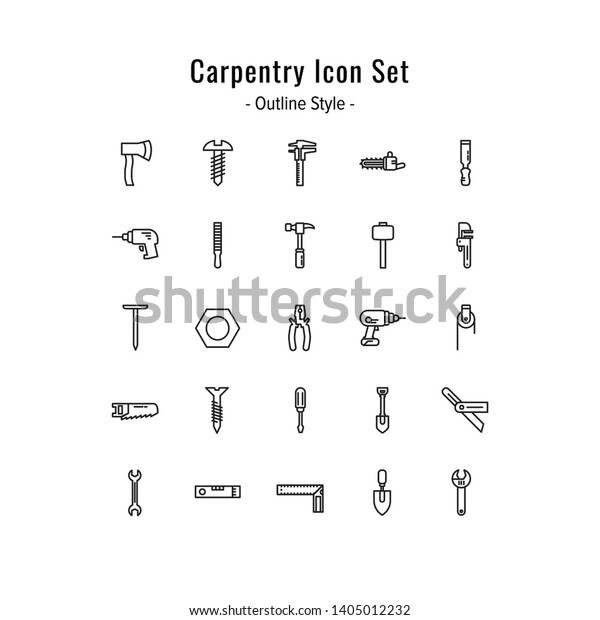 Carpentry Icon Set Carpentry Icons Vetor Stock Vector (Royalty Free ...