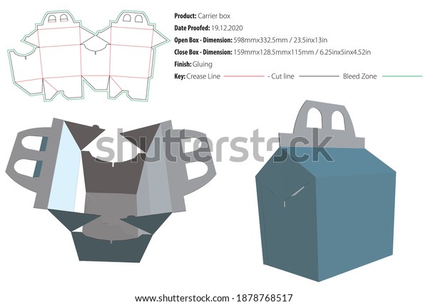 Carrier Box Packaging Design Template Any Stock Vector (Royalty Free ...