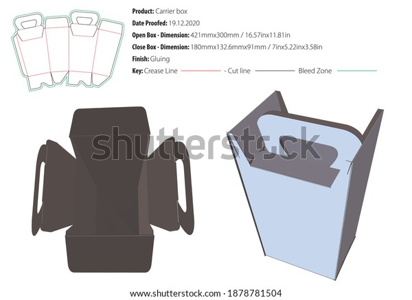Carrier Box Packaging Design Template Any: เวกเตอร์สต็อก (ปลอดค่า ...