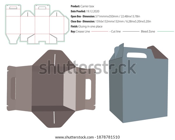 Stock vektor „Carrier Box Packaging Design Template Any“ (bez ...