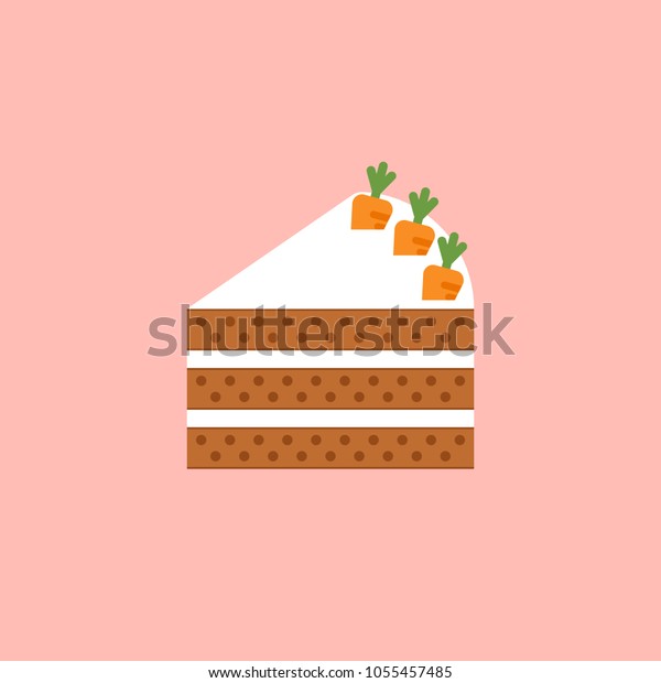 Carrot Cake Illustration Flat Design Cute Stock Vector (Royalty Free ...