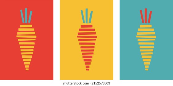 Carrot Collage Vector Illustration Set Posters Stock Vector (Royalty ...