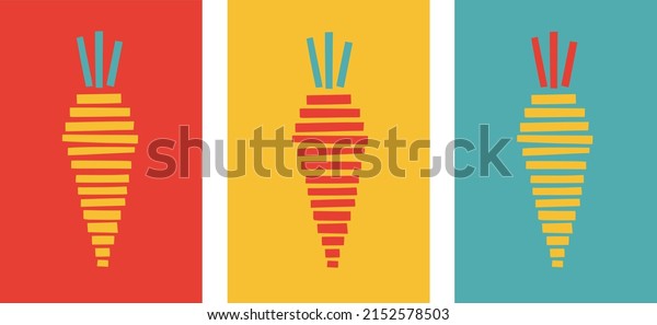 Carrot Collage Vector Illustration Set Posters 库存矢量图（免版税）2152578503 ...