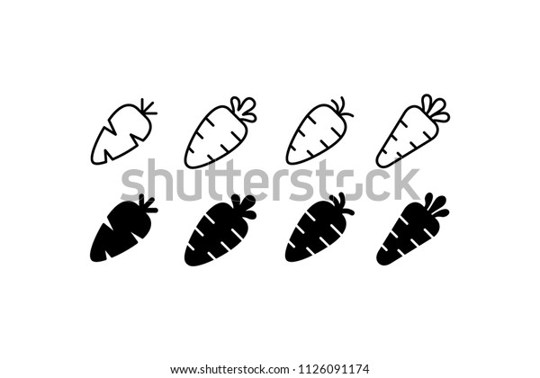 Carrot Icon Design Vector Symbol Set Stock Vector (Royalty Free) 1126091174
