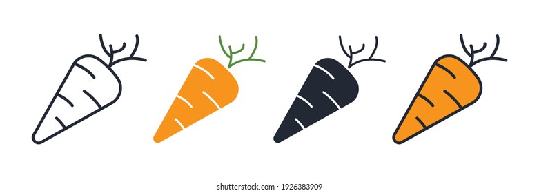 Carrot Icon Carrot Vegetable Symbol Template Stock Vector (Royalty Free ...