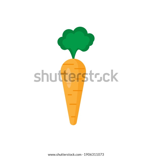 Carrot Icon White Background Flat Style Stock Vector (Royalty Free ...