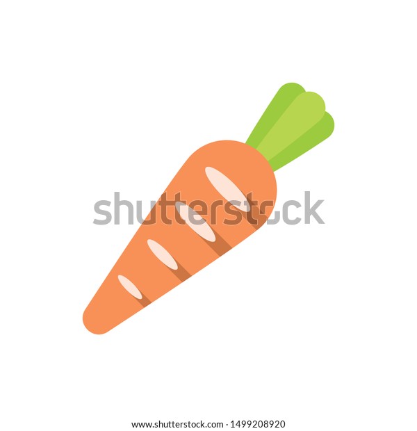 Carrot Shadow Flat Style Isolated Vector Stock Vector (Royalty Free ...
