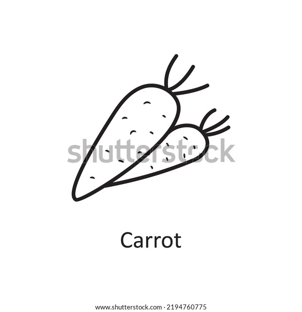 Carrot Vector Outline Icon Design Illustration Stock Vector (Royalty ...