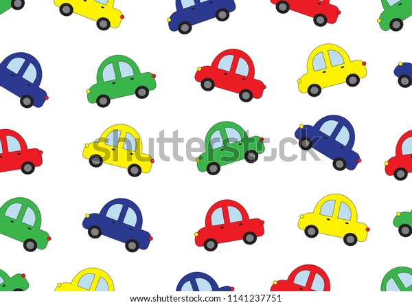 Cars Cartoon Four Colors Background Seamless Stock Vector (Royalty Free ...