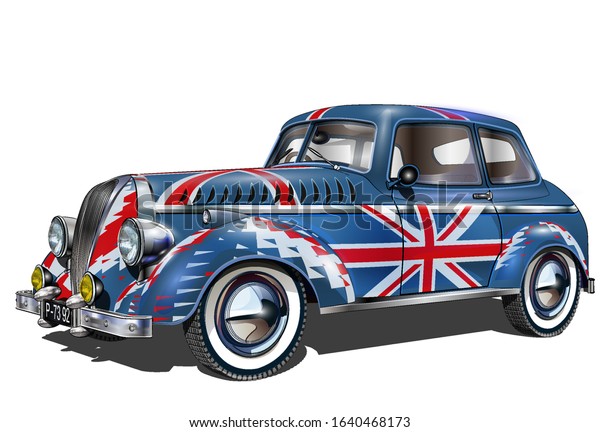 Cars Painted British Flags Isolated On Stock Vector (Royalty Free ...