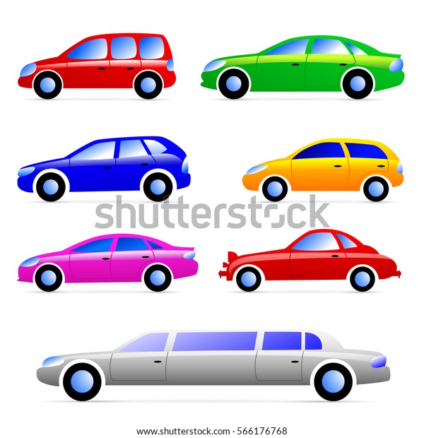 Cars Set Vector Silhouettes Stock Vector (Royalty Free) 566176768 ...