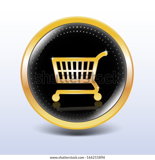 Cart Button Golden Edges Stock Vector (Royalty Free) 166215896