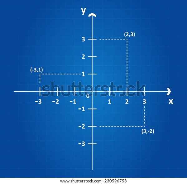 Cartesian Coordinate System On Blueprint Plane Stock Vector (Royalty ... Cartesian Coordinate System On Blueprint Plane Stock Vector (Royalty ...