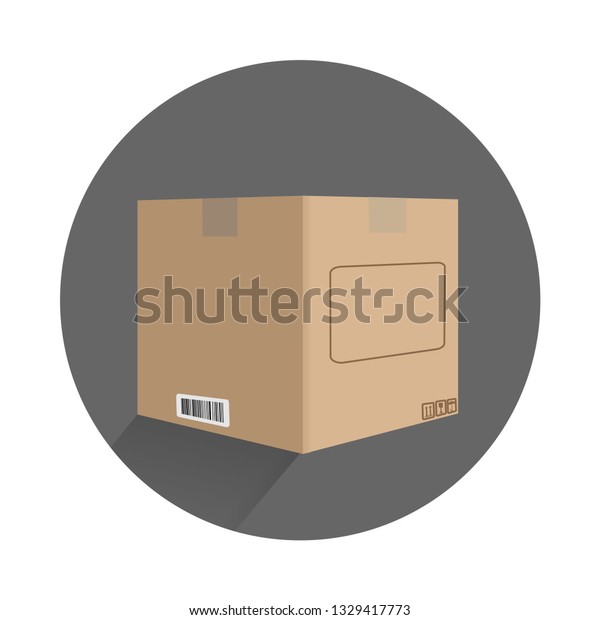 Carton Box Flat Design Signs On Stock Vector (Royalty Free) 1329417773 ...