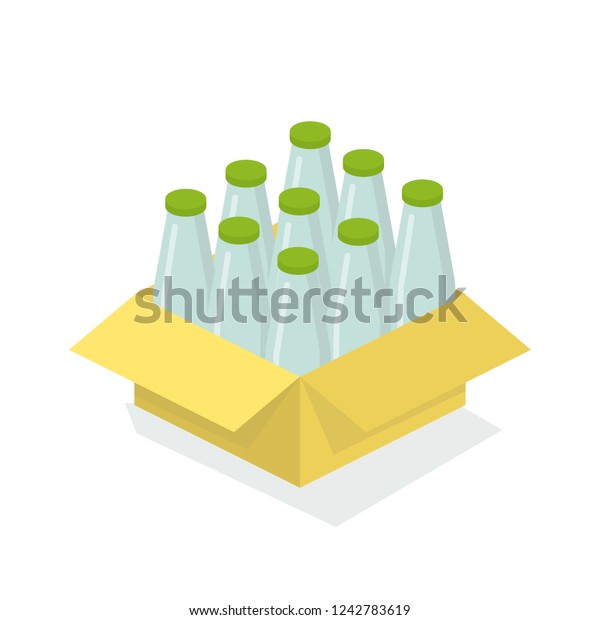 Carton Box Glass Bottles Milk Productions Stock Vector (Royalty Free ... Carton Box Glass Bottles Milk Productions Stock Vector (Royalty Free ...