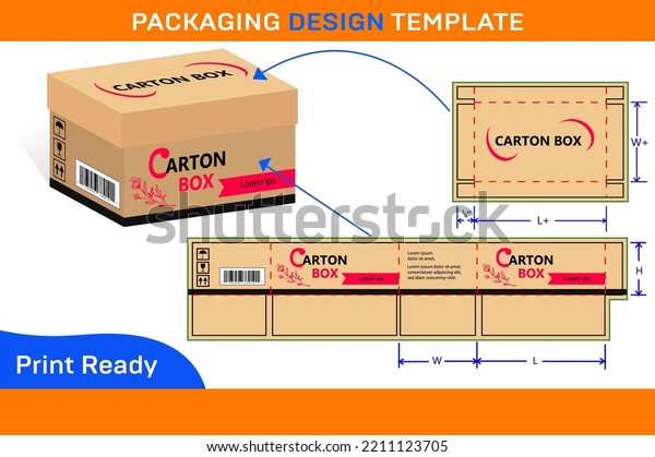 Vektor Stok Carton Box Packaging Design Template (Tanpa Royalti ...