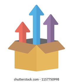 Carton Box Rising Arrows Conceptualizing Sales Stock Vector (Royalty ...