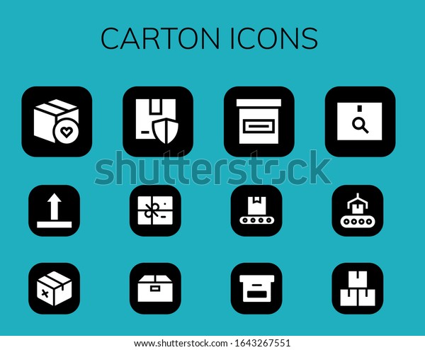 Carton Icon Set 12 Filled Carton Stock Vector (Royalty Free) 1643267551 ...