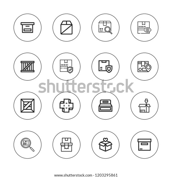 Carton Icon Set Collection 16 Outline Stock Vector (Royalty Free ...