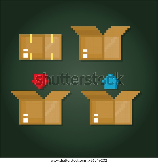Cartons Transportation Pixel Art Old School Stock Vector (Royalty Free ...