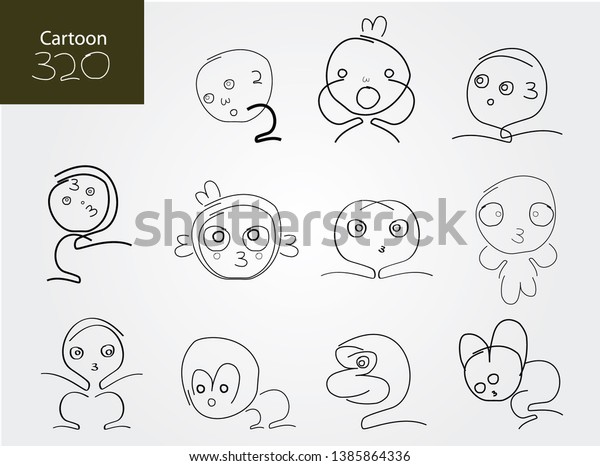 Cartoon 320 All Characters Created Using Stock Vector (Royalty Free ...