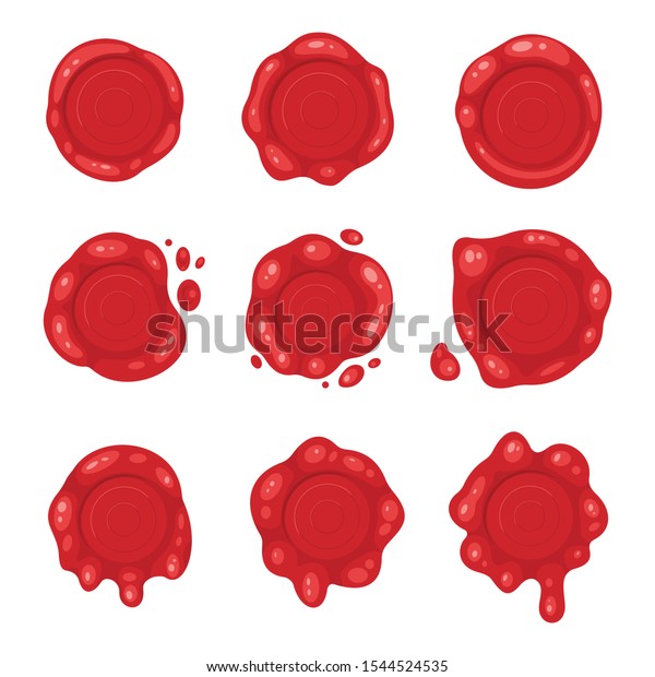 Cartoon 3d Red Old Wax Stamps Stock Vector (Royalty Free) 1544524535 ...