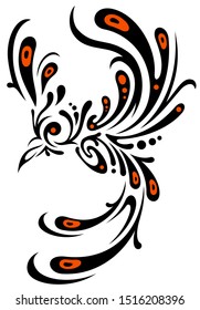 Cartoon Abstract Image Black Red Phoenix: vector de stock (libre de ...