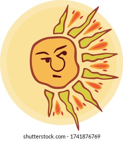 Cartoon Abstract Sun Face Stock Vector (Royalty Free) 1741876769 ...