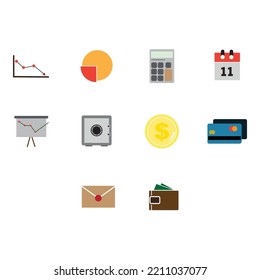 Cartoon Accountancy Icon Vector Pack Stock Vector (Royalty Free ...