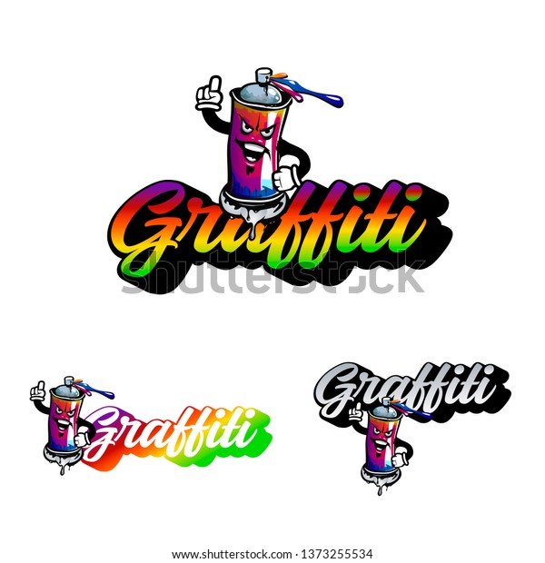 Cartoon Aerosol Logo Graffiti Vector Illustration Stock Vector (Royalty ...