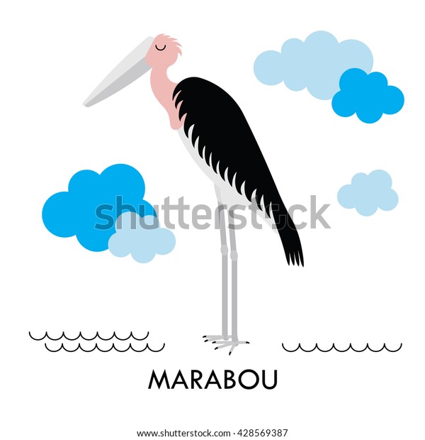 Cartoon African Marabou Bird Vector Cartoon Stock Vector (Royalty Free ...