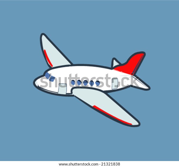 Cartoon Airplane Flying Sky Stock Vector (Royalty Free) 21321838