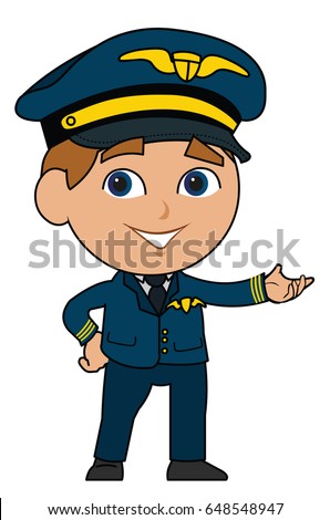 Cartoon Airplane Pilot Character Cute Boy Stock Vector (Royalty Free ...