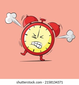 Cartoon Alarm Clock Ringing Vector Illustration Stock Vector (Royalty ...