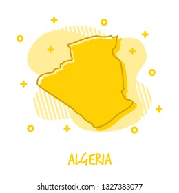 Cartoon Algeria Map Stock Vector (Royalty Free) 1327383077 | Shutterstock