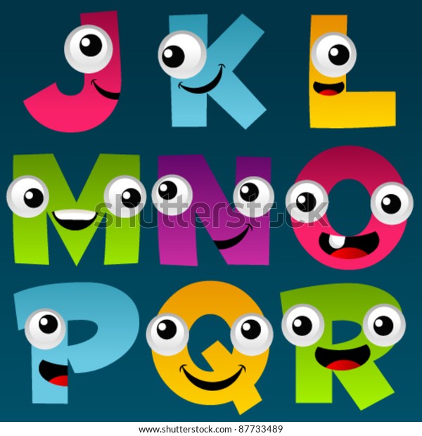 Cartoon Alphabet Set 2 Stock Vector (Royalty Free) 87733489 | Shutterstock