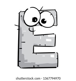 Cartoon Alphabet Smiling Cute E Stock Vector (Royalty Free) 1367794970 ...