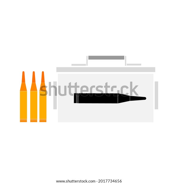 Cartoon Ammunition Iron Box Bullets On Stock Vector (Royalty Free ...