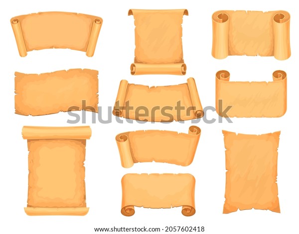 Cartoon Ancient Parchment Scroll Old Paper Stock Vector (Royalty Free ...