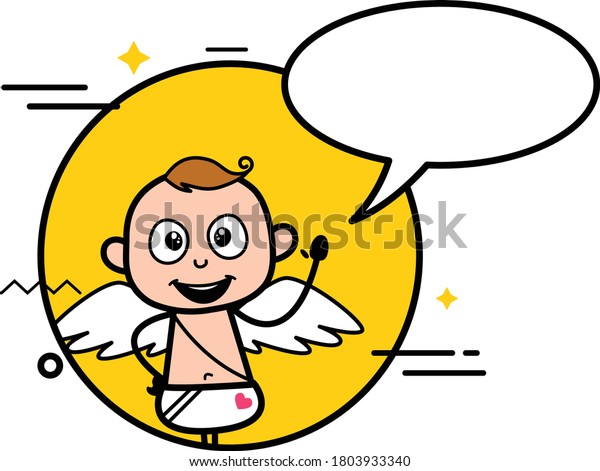 Cartoon Angel Chat Bubble Stock Vector (Royalty Free) 1803933340 ...