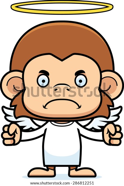Cartoon Angel Monkey Looking Angry Stock Vector (Royalty Free ...