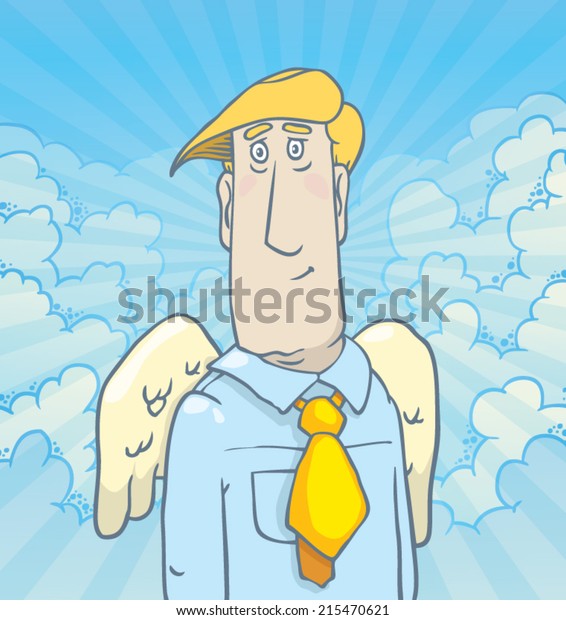 Cartoon Angel On Heaven Stock Vector (Royalty Free) 215470621