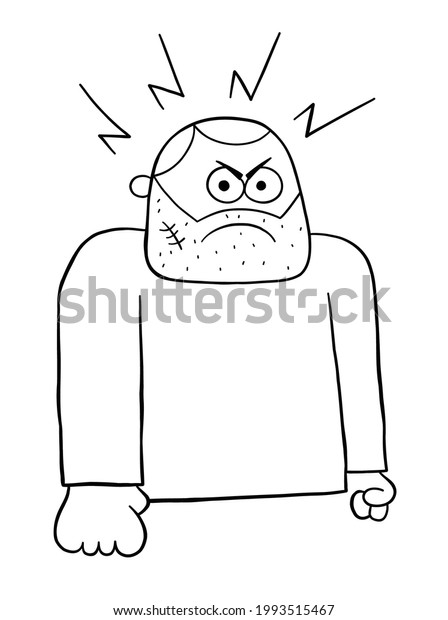Cartoon Angry Bad Man Vector Illustration Stock Vector (Royalty Free ...