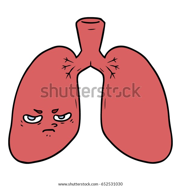 Cartoon Angry Lungs Stock Vector (Royalty Free) 652531030