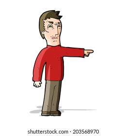 Cartoon Angry Man Pointing Stock Vector (Royalty Free) 203568970