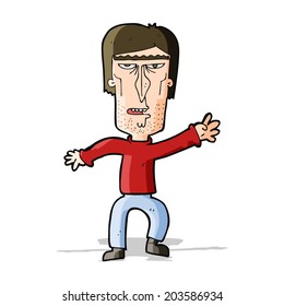 Cartoon Angry Man Waving Warning Stock Illustration 193039079